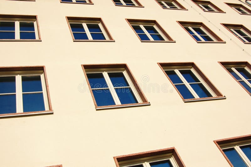 Facade of apartment house stock image. Image of office - 8443253