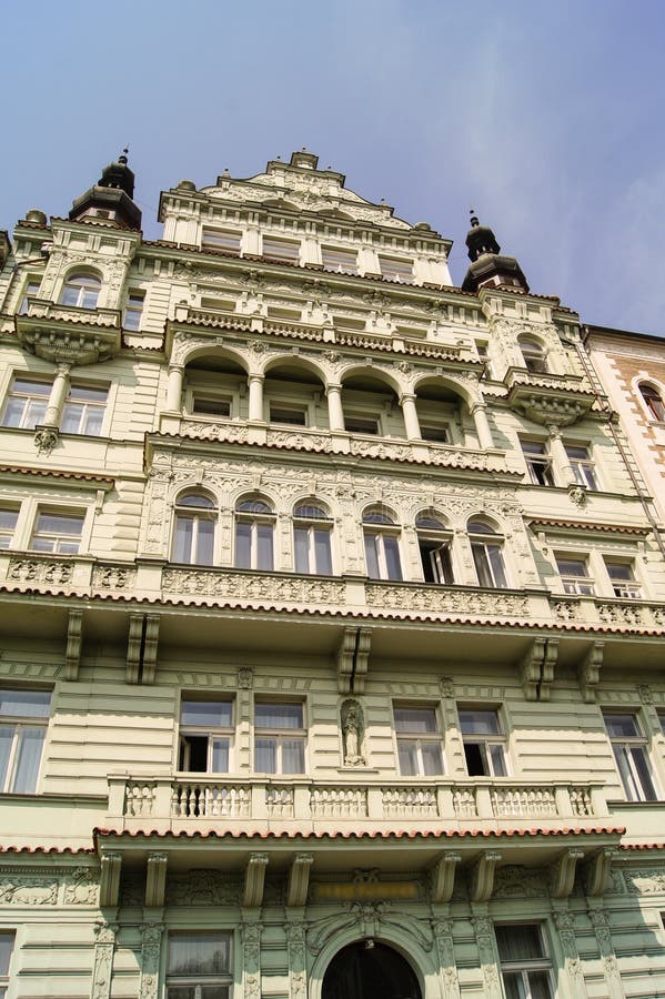 Facade with arched balcony stock image. Image of architecture - 59787995