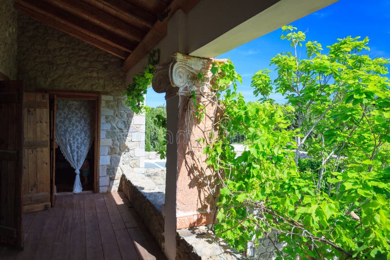 Facade of Balcony Overgrown by Vines. Stock Image - Image of foliage ...