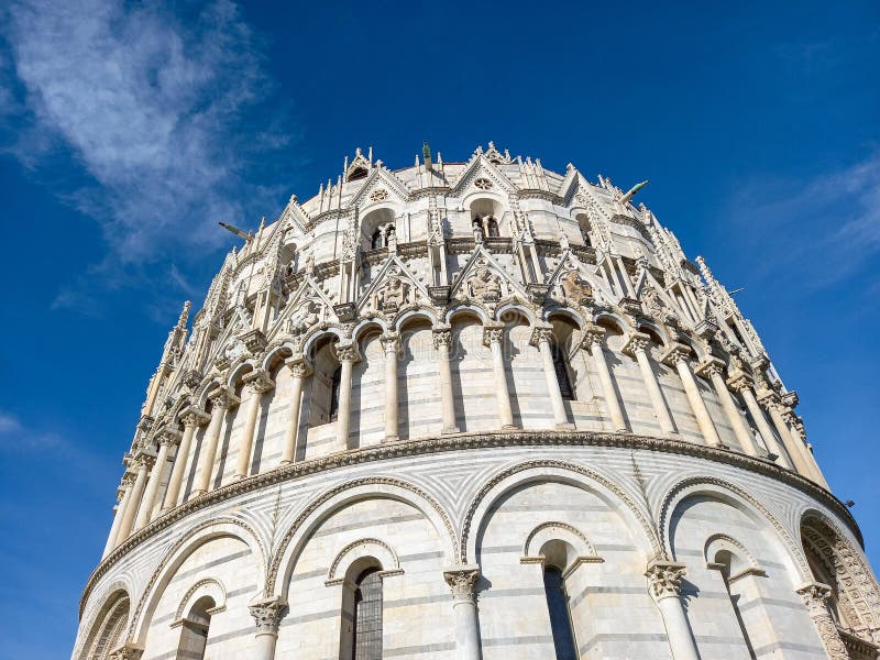Facade of the Pisa S Baptistery Stock Image - Image of landmark, italy ...