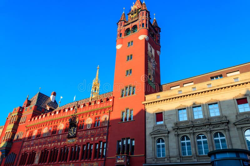 Facade of Basel Town Hall in Basel, Switzerland Stock Image - Image of ...