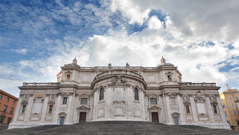 Facade of the Basilica of Saint Mary Major in Rome Editorial Stock ...
