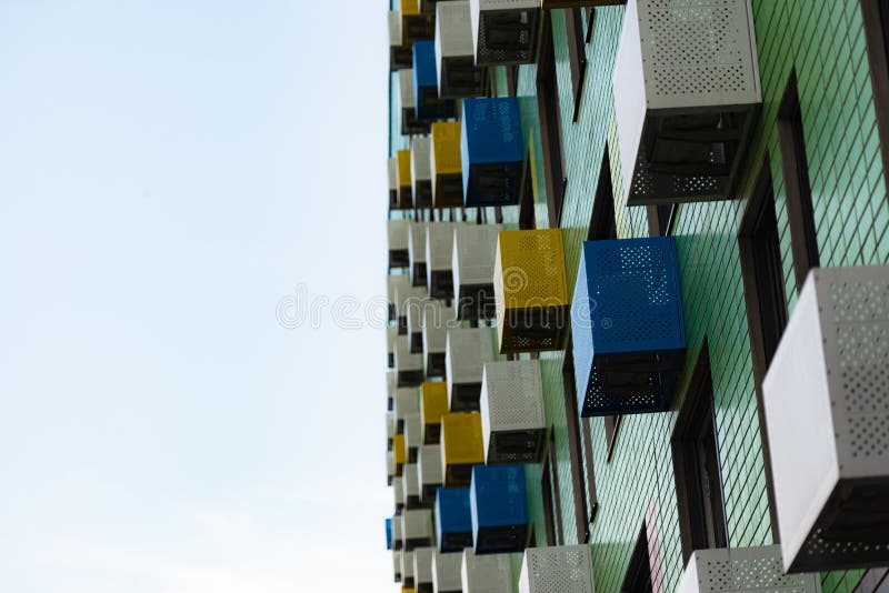 Colorful boxes stock image. Image of baskets, facade - 168171045