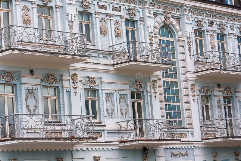 Facade of a Beautiful Classical Style Building Stock Image - Image of ...