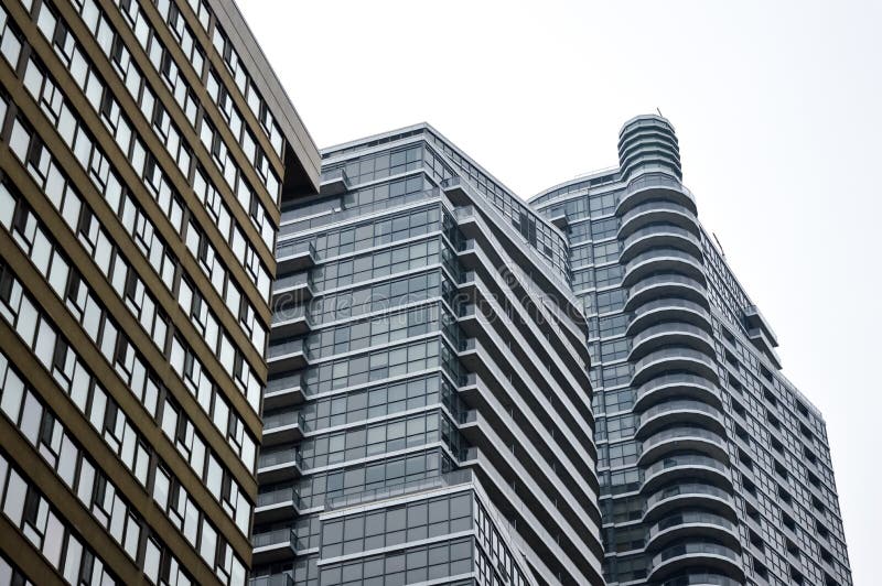 Facade of Black Glass Skyscrapers in Toronto Stock Image - Image of ...