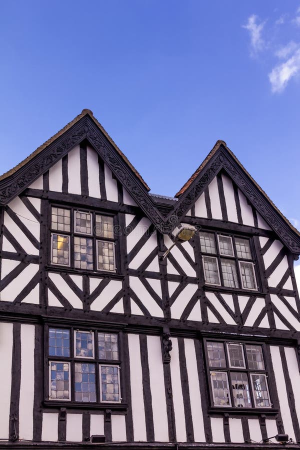 British Vintage House Windows in the Old Town. Editorial Image - Image ...