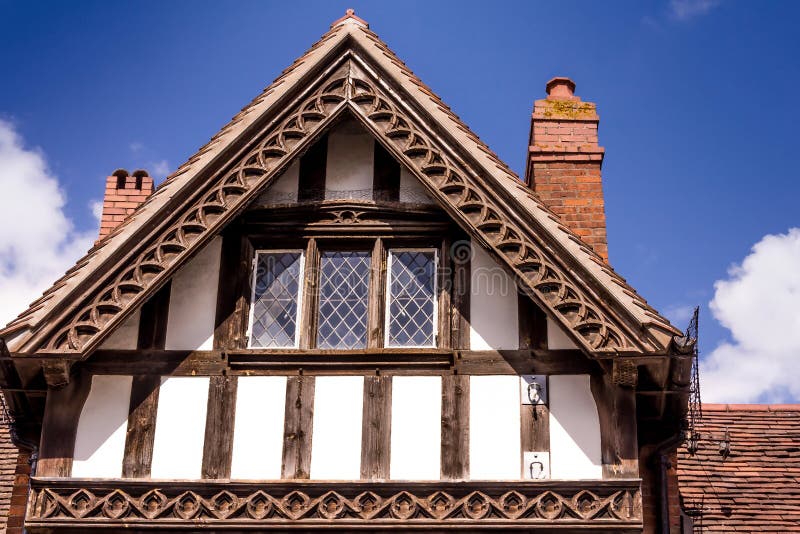 Detail of British Vintage House in the Old Town. Stock Photo - Image of ...