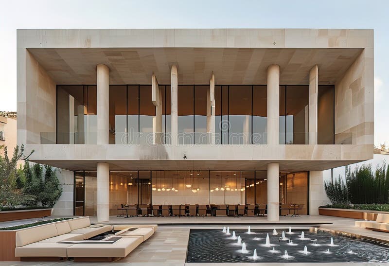 Facade of a Building in Andalusian Design, Rectangular Shape, Long ...