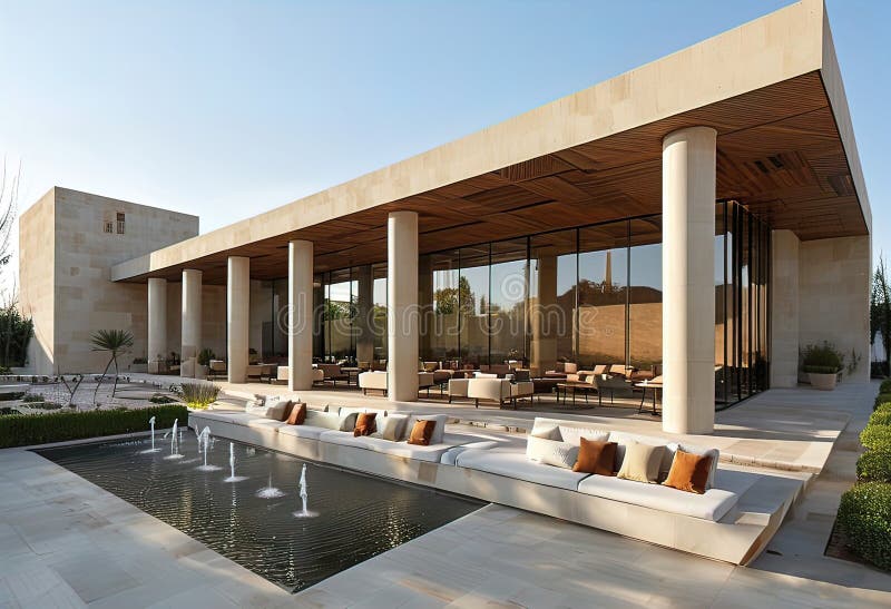 Facade of a Building in Andalusian Design, Rectangular Shape, Long ...