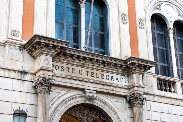 The Facade of the Building of the Central Post in Rome, Italy Editorial ...