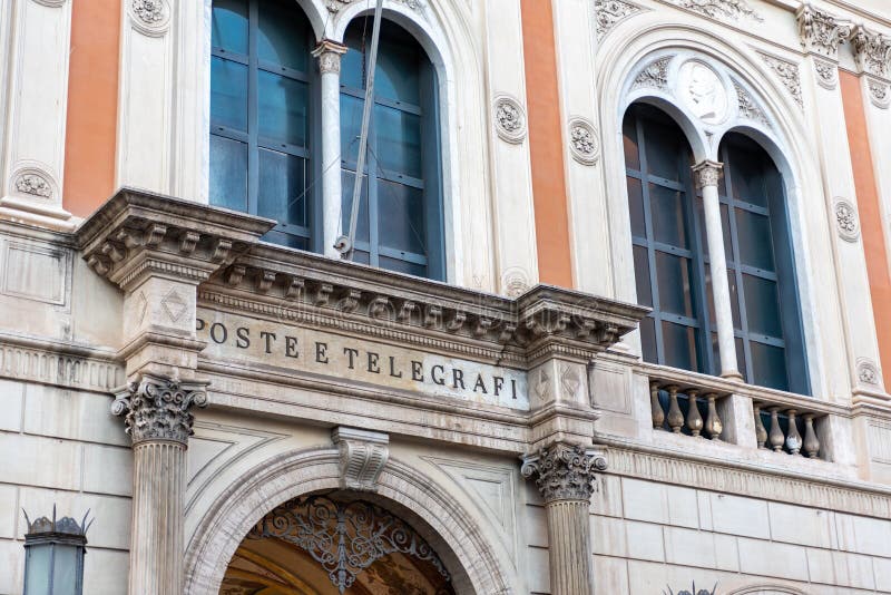The Facade of the Building of the Central Post in Rome, Italy Editorial Photography - Image of ...