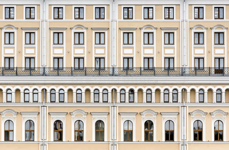 The Facade of the Building in the Classical Style. Stock Image - Image ...
