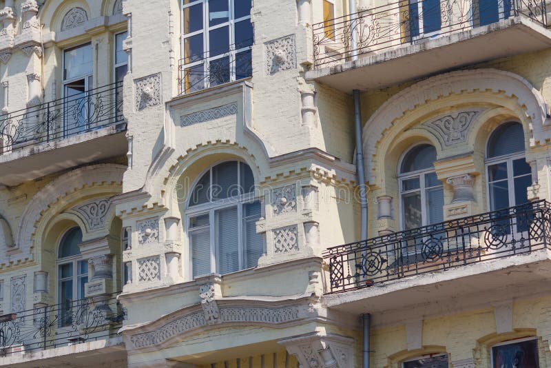 Facade of the Building is in Classical Style Stock Image - Image of ...