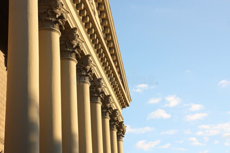 Facade of a Building with Columns Stock Image - Image of classical ...