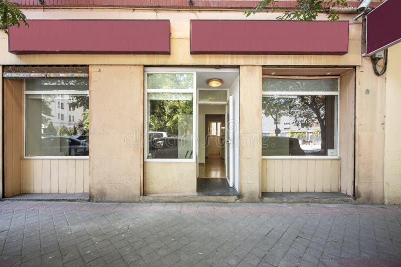 Facade of a Building with Commercial Premises Stock Photo - Image of ...