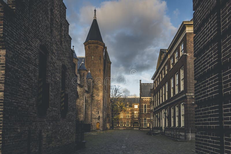 Facade of a Building in the Complex Binnenhof in the Netherlands Stock ...