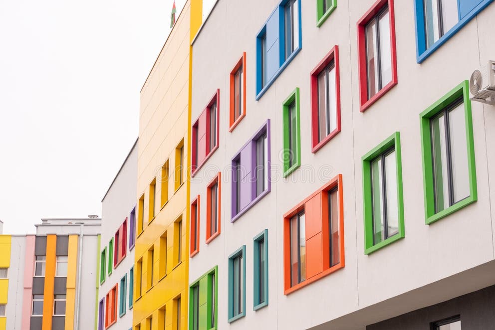 The Facade of the Building is Decorated with Different Colors of ...