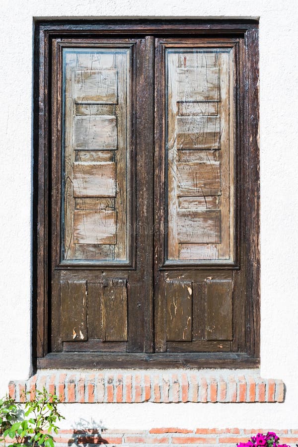 A Facade Building with Doors and Windows Stock Image - Image of closeup ...