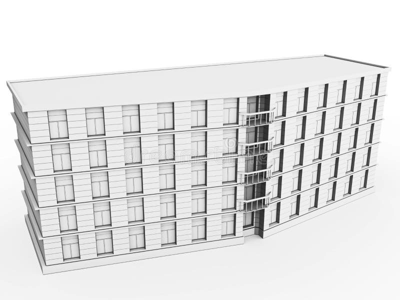 The Facade of the Building of Gray #2 Stock Illustration - Illustration ...