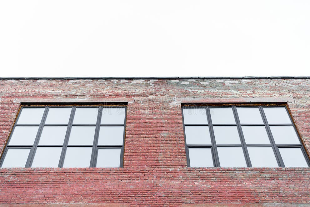Facade of the Building with Large Square Windows Stock Image - Image of ...