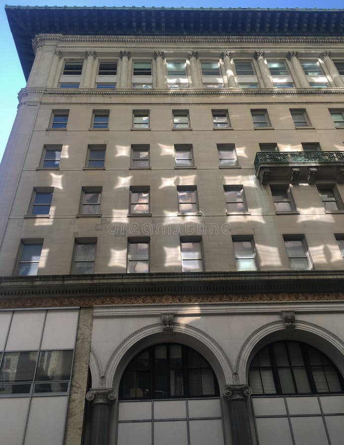 Facade of a Building in New York City. Stock Image - Image of glass ...