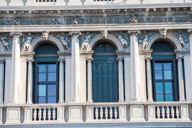 Facade Building at Piazza San Marco in Venice Stock Photo - Image of ...