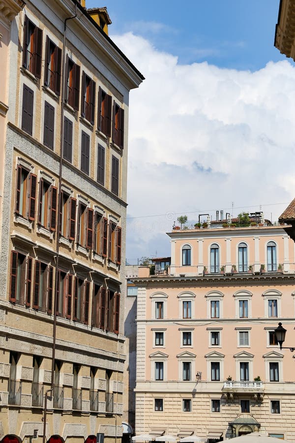 Facade of a Building in Rome, Italy Stock Image - Image of architecture ...
