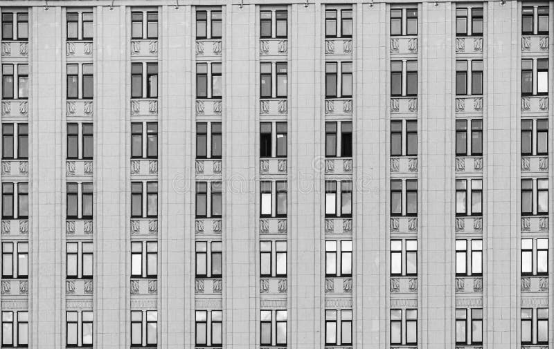 Facade of a Building with Several Lined Windows Stock Photo - Image of ...