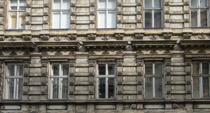 Facade of a Building with a Symmetrical Pattern of Windows Stock Image ...