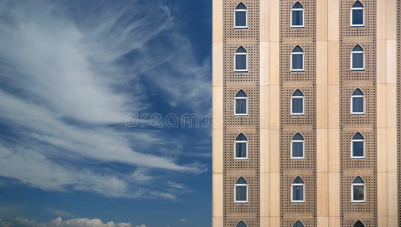 Facade of a Building in a Traditional Arabic Style Stock Photo - Image ...