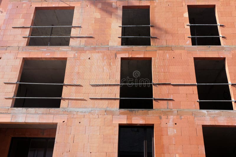 Facade of a Building Under Construction with Insulating Terracotta ...