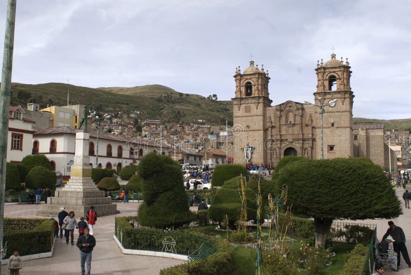 Facade of Cathedral Puno Peru Editorial Photography - Image of estate ...