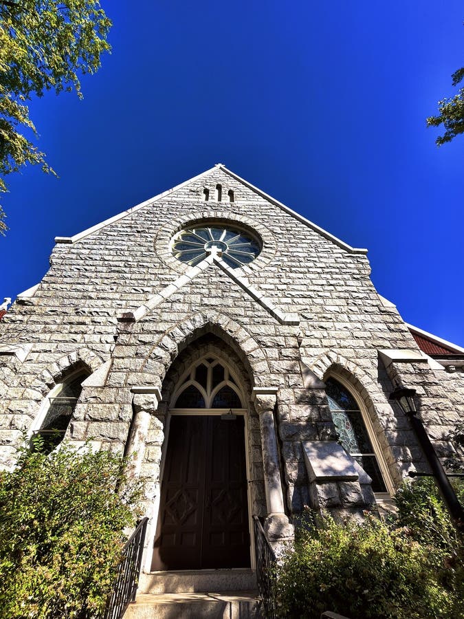 Facade of a church stock photo. Image of structure, church - 258351160
