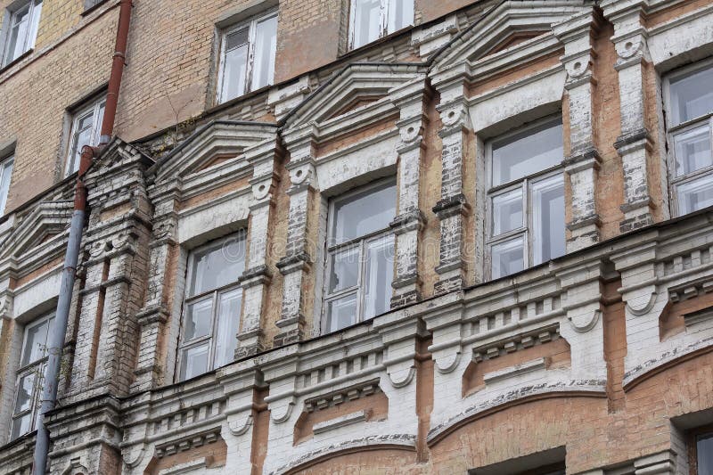 Facade in Classical Style of the Old Building Stock Image - Image of ...