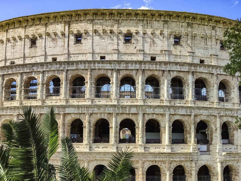 Facade of the Coliseum of Rome Stock Photo - Image of building, empire ...