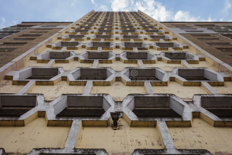 Facade of a Concrete High-rise Building Stock Image - Image of ...
