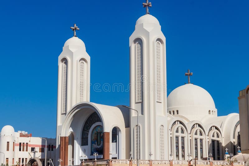 Facade of Coptic Orthodox Church in Hurghada, Egypt Stock Photo - Image ...