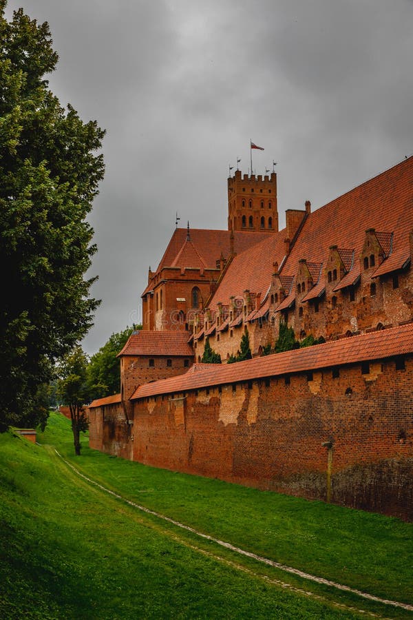Facade and Courtyard of Old Medieval Castle Stock Image - Image of ...