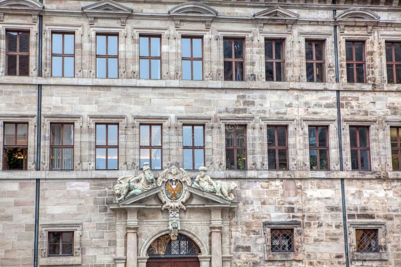 Facade with sculptures stock photo. Image of france - 163651264