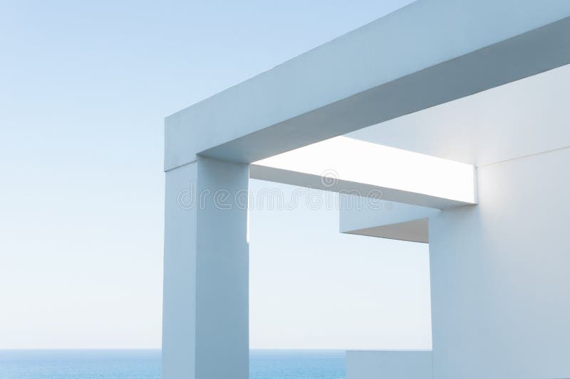 Facade Details of Modern Minimalistic White Building Stock Image ...