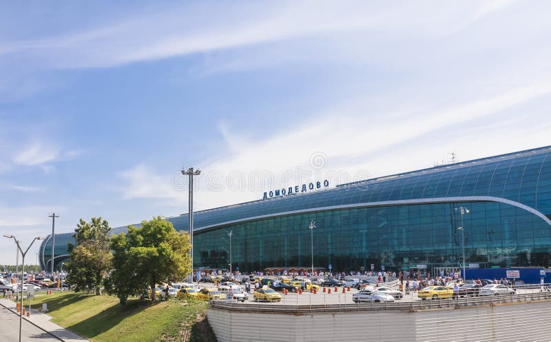 Facade Domodedovo Airport. Moscow Editorial Stock Photo - Image of cars ...