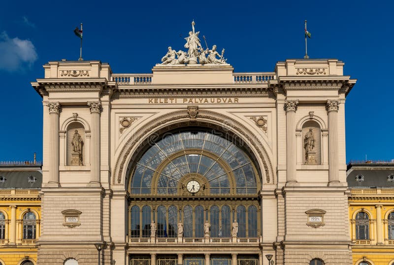 Facade of Eastern Railway Station in Budapest Hungary Stock Image ...