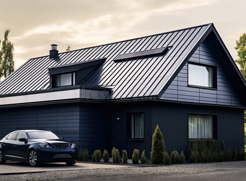 Facade of Elegant and Modern House Created with Generative AI ...