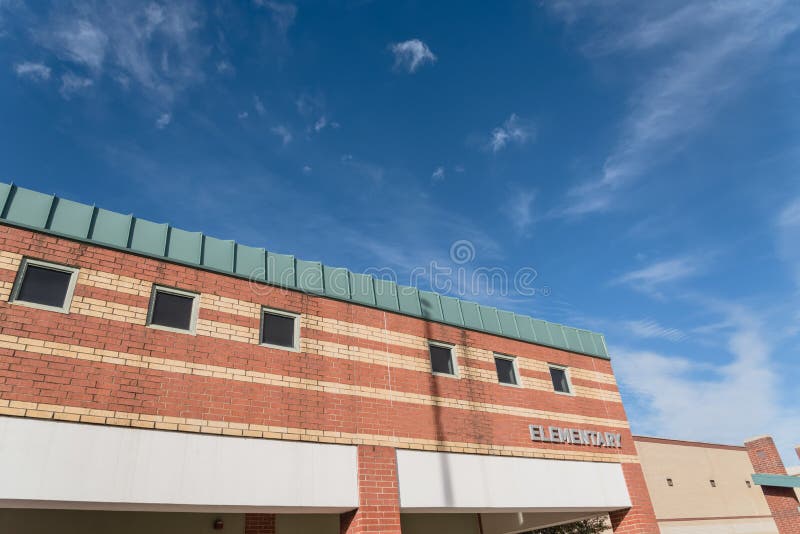 Facade of Elementary School in America Stock Image - Image of ...