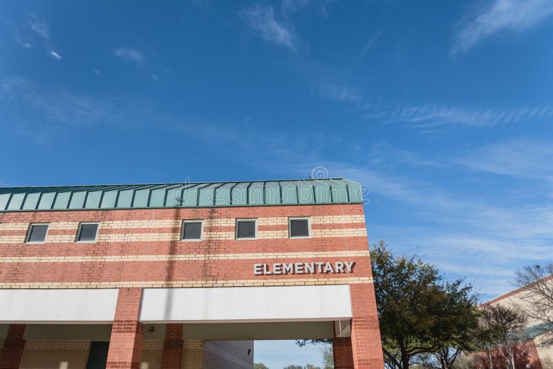 Facade of Elementary School in America Stock Image - Image of ...