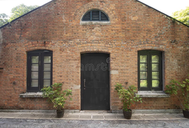 Facade and Exterior of Historical Brick House Stock Photo - Image of ...