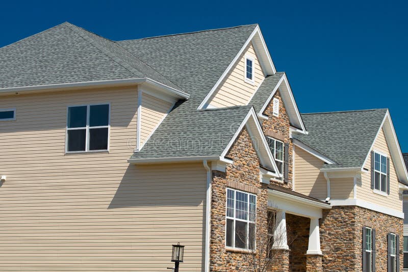 The Facade is Faced with Stone Wall Material Cover Stock Image - Image ...