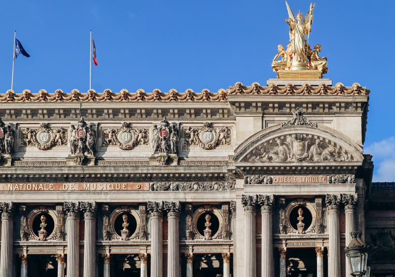 Facade of the Famous Opera Garnier in Central Paris Editorial Stock ...