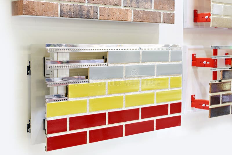 Facade Fastening of Clinker and Concrete Slabs Stock Photo - Image of ...