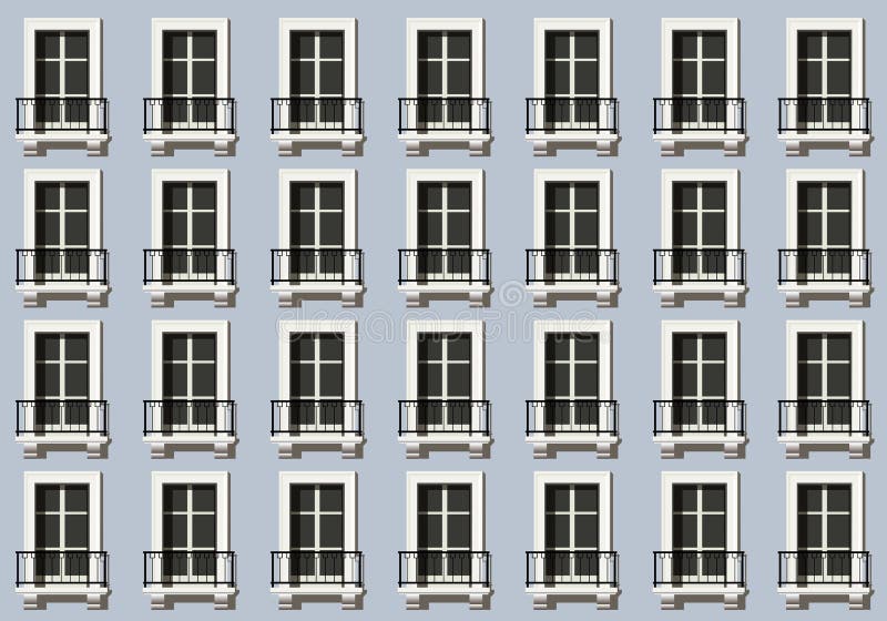 Luxury Building Facade Made of a Multitude of Identical Windows Stock ...